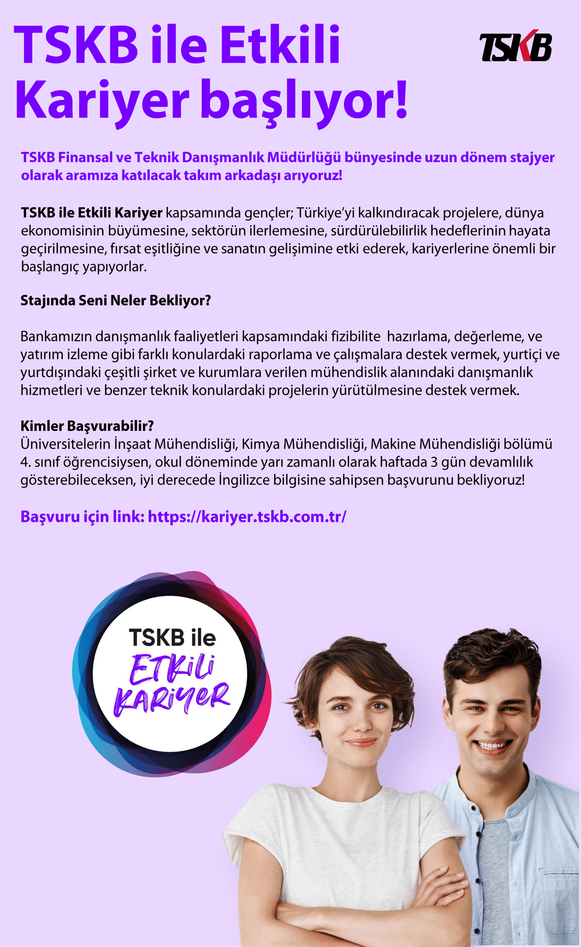 TSKB- Finansal ve Teknik Danışmanlık Stajyeri İlanı | Kariyer Merkezi (MARKAM) | Marmara ...